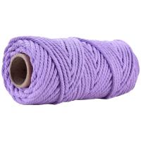 China 5mm x 50m Dusty Pink Cotton Macrame Rope 3-Strand Twisted 550lb Strength ISO9001 Certified for sale