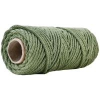 China 5mm x 50m Dusty Pink Cotton Macrame Rope 3-Strand Twisted 550lb Strength ISO9001 Certified for sale