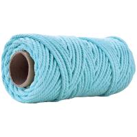 China 5mm x 50m Dusty Pink Cotton Macrame Rope 3-Strand Twisted 550lb Strength ISO9001 Certified for sale