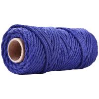 China 5mm x 50m Dusty Pink Cotton Macrame Rope 3-Strand Twisted 550lb Strength ISO9001 Certified for sale