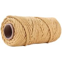 China 5mm x 50m Dusty Pink Cotton Macrame Rope 3-Strand Twisted 550lb Strength ISO9001 Certified for sale