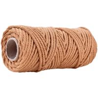 China 5mm x 50m Dusty Pink Cotton Macrame Rope 3-Strand Twisted 550lb Strength ISO9001 Certified for sale