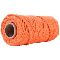 China 5mm x 50m Dusty Pink Cotton Macrame Rope 3-Strand Twisted 550lb Strength ISO9001 Certified for sale