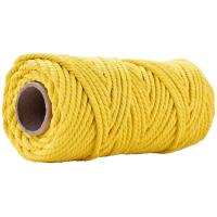 China 5mm x 50m Dusty Pink Cotton Macrame Rope 3-Strand Twisted 550lb Strength ISO9001 Certified for sale