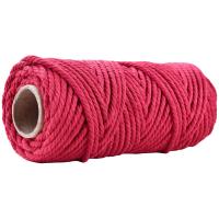 China 5mm x 50m Dusty Pink Cotton Macrame Rope 3-Strand Twisted 550lb Strength ISO9001 Certified for sale