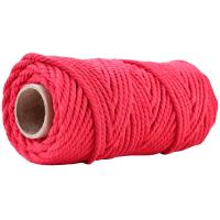 China 5mm x 50m Dusty Pink Cotton Macrame Rope 3-Strand Twisted 550lb Strength ISO9001 Certified for sale
