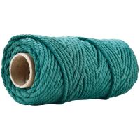 China 5mm x 50m Dusty Pink Cotton Macrame Rope 3-Strand Twisted 550lb Strength ISO9001 Certified for sale