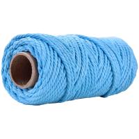 China 5mm x 50m Dusty Pink Cotton Macrame Rope 3-Strand Twisted 550lb Strength ISO9001 Certified for sale