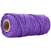 China 5mm x 50m Dusty Pink Cotton Macrame Rope 3-Strand Twisted 550lb Strength ISO9001 Certified for sale