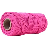 China 5mm x 50m Dusty Pink Cotton Macrame Rope 3-Strand Twisted 550lb Strength ISO9001 Certified for sale