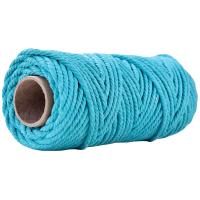 China 5mm x 50m Dusty Pink Cotton Macrame Rope 3-Strand Twisted 550lb Strength ISO9001 Certified for sale