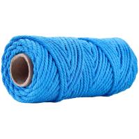 China 5mm x 50m Dusty Pink Cotton Macrame Rope 3-Strand Twisted 550lb Strength ISO9001 Certified for sale
