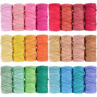 China 5mm x 50m Dusty Pink Cotton Macrame Rope 3-Strand Twisted 550lb Strength ISO9001 Certified for sale