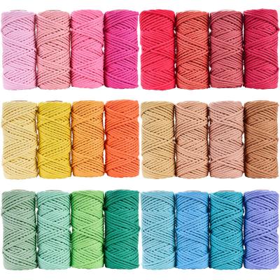 China 5mm x 50m Dusty Pink Cotton Macrame Rope 3-Strand Twisted 550lb Strength ISO9001 Certified for sale