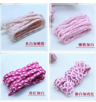 China 5mm 3-Strand Cotton Rope for Garment Drawstrings - 550 lbs Strength, 50 ft Length, Orange/White Options for sale