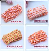 China 5mm 3-Strand Cotton Rope for Garment Drawstrings - 550 lbs Strength, 50 ft Length, Orange/White Options for sale