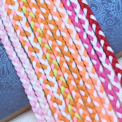China 5mm 3-Strand Cotton Rope for Garment Drawstrings - 550 lbs Strength, 50 ft Length, Orange/White Options for sale