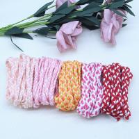 China 5mm 3-Strand Cotton Rope for Garment Drawstrings - 550 lbs Strength, 50 ft Length, Orange/White Options for sale