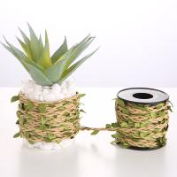China 6mm Natural Jute Rope with Leaf Decoration 10m Eco-Friendly Craft Twine for DIY Projects for sale