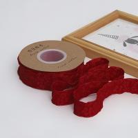 China 25mm Embossed Floral Lace Trim Ribbon - 50 Yard Champagne Polyester for Gift Wrapping & Garment Decoration for sale
