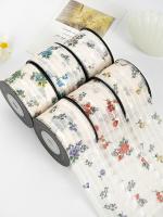 China 40mm Floral Printed Organza Ribbon - 50 Yard Rolls for Gift Wrapping and Decoration for sale