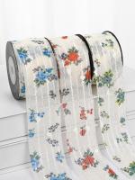 China 40mm Floral Printed Organza Ribbon - 50 Yard Rolls for Gift Wrapping and Decoration for sale