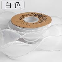 China 40mm Pearl Edge Polyester Organza Ribbon - 50 Yard Rolls for Luxury Gift Packaging and Decoration for sale