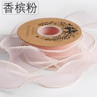 China 40mm Pearl Edge Polyester Organza Ribbon - 50 Yard Rolls for Luxury Gift Packaging and Decoration for sale