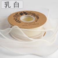 China 40mm Pearl Edge Polyester Organza Ribbon - 50 Yard Rolls for Luxury Gift Packaging and Decoration for sale