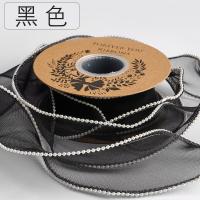 China 40mm Pearl Edge Polyester Organza Ribbon - 50 Yard Rolls for Luxury Gift Packaging and Decoration for sale