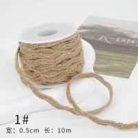 China Christmas Brown Burlap Ribbon 5mm-45mm Wired Jute Gift Wrapping Craft Material for sale