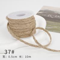 China Christmas Brown Burlap Ribbon 5mm-45mm Wired Jute Gift Wrapping Craft Material for sale