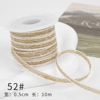 China Christmas Brown Burlap Ribbon 5mm-45mm Wired Jute Gift Wrapping Craft Material for sale