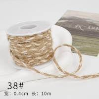 China Christmas Brown Burlap Ribbon 5mm-45mm Wired Jute Gift Wrapping Craft Material for sale