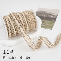 China Christmas Brown Burlap Ribbon 5mm-45mm Wired Jute Gift Wrapping Craft Material for sale