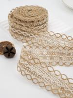 China Christmas Brown Burlap Ribbon 5mm-45mm Wired Jute Gift Wrapping Craft Material for sale