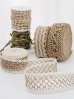China Christmas Brown Burlap Ribbon 5mm-45mm Wired Jute Gift Wrapping Craft Material for sale