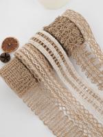 China Christmas Brown Burlap Ribbon 5mm-45mm Wired Jute Gift Wrapping Craft Material for sale