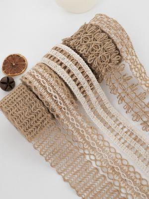China Christmas Brown Burlap Ribbon 5mm-45mm Wired Jute Gift Wrapping Craft Material for sale