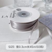 China 3mm Double-Face Polyester Satin Ribbon - 50 Yard Roll with High-Density Construction for Gift Wrapping and Decorations for sale