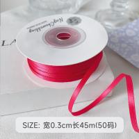 China 3mm Double-Face Polyester Satin Ribbon - 50 Yard Roll with High-Density Construction for Gift Wrapping and Decorations for sale