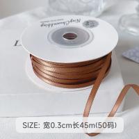 China 3mm Double-Face Polyester Satin Ribbon - 50 Yard Roll with High-Density Construction for Gift Wrapping and Decorations for sale