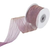 China Polyester 38mm Organza Ribbon Eco Friendly Pale Pink Organza Ribbon for sale