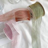 China Polyester 38mm Organza Ribbon Eco Friendly Pale Pink Organza Ribbon for sale