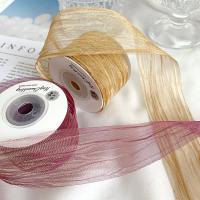 China Polyester 38mm Organza Ribbon Eco Friendly Pale Pink Organza Ribbon for sale