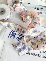 China 40mm Floral Printed Ribbon Roll - 50 Yards Customizable Grosgrain Gift Packaging Tape for Bows and Crafts for sale
