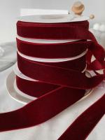 China 38mm Double-Faced Velvet Ribbon 5 Yards Dark Red for Gift Wrapping and Crafts for sale