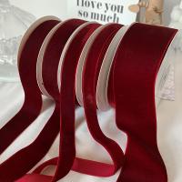 China 38mm Double-Faced Velvet Ribbon 5 Yards Dark Red for Gift Wrapping and Crafts for sale