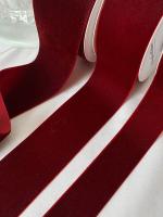 China 38mm Double-Faced Velvet Ribbon 5 Yards Dark Red for Gift Wrapping and Crafts for sale
