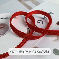 China Shinny Glitter Velvet Ribbon 6mm-38mm Width 5 Yards Length for Gift Wrapping and Crafts for sale